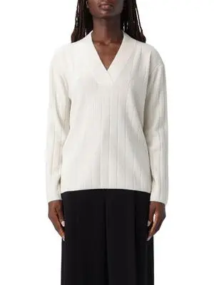 Max Mara Ribbed V-neck Sweater - White