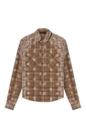 Amiri Bleach Bandana Plaid Shirt - Brown