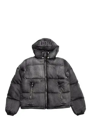 PURPLE BRAND Denim Puffer Jacket - Black