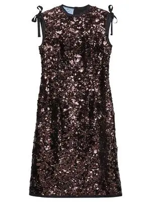 Prada Sequined Sleeveless Midi Dress - Prugna