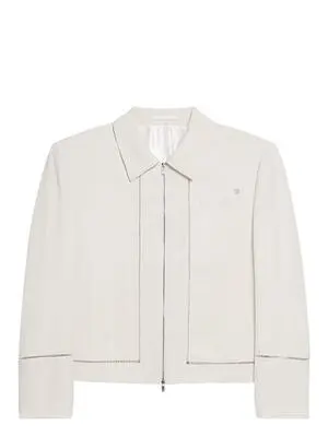 Helmut Lang Ladder-stitch Border Zip Jacket - White