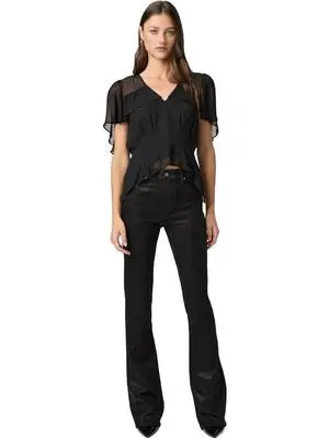 Paige High-rise Laurel Canyon Bootcut Jean - Black