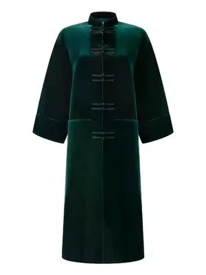 Shanghai Tang Velvet-effect Coat - Green
