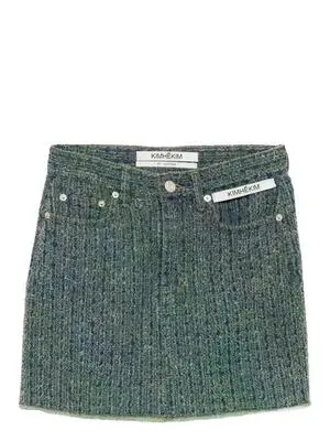 KIMHEKIM Logo-patch Knitted Skirt - Blue