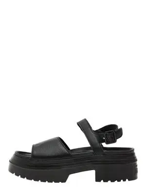CONVERSE Lugged Heel Buckle-strap Platform Sandals - Black