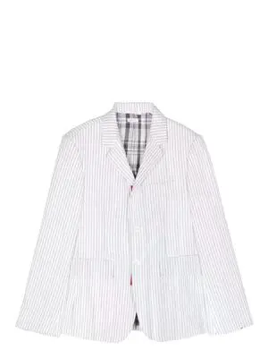 Thom Browne Single-breasted Striped Blazer - Grey