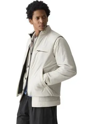 Theory Motion Nylon Zip-up Vest - Alabaster