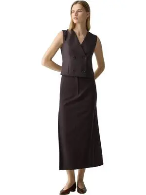Theory Pleated Maxi Skirt - Cacao