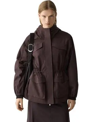 Theory Cinched Windbreaker Jacket - Cacao
