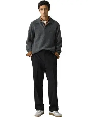 Theory Straight Pant In Knit Twill - Black