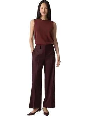 Theory Classic Straight Leg Flannel Pant - Merlot