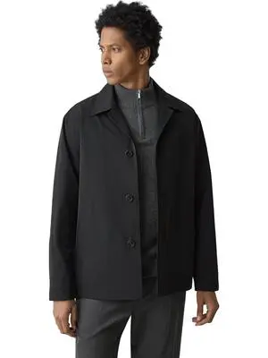 Theory Shirt Collar Jacket In Compact Twill - Black