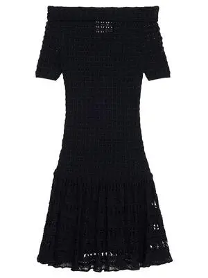 Isabel Marant Charlotte Crochet Mini Dress - Black