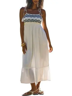 FRIENDS LIKE THESE Tie Strap Crochet Maxi Dress - White