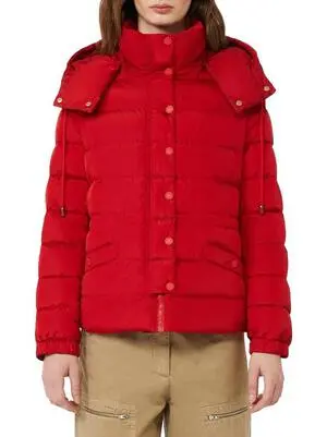 Max Mara Sax Quilted Down Water Repellent Short Jacket - Red