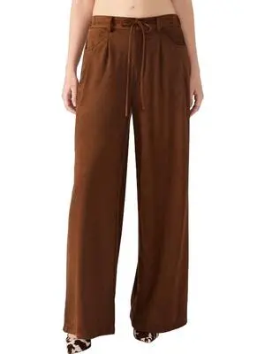 Steve Madden Faux Suede Drawstring Pants - Chicory Coffee