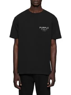PURPLE BRAND Jersey Graphic Logo Tee - Black
