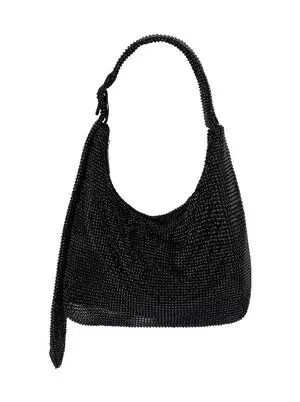 OLGA BERG Calypso Crystal Mesh Shoulder Bag - Black