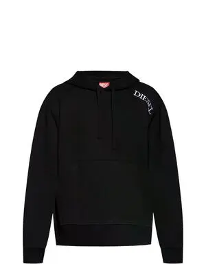 DIESEL® Logo-embroidered Hooded Sweatshirt - Black