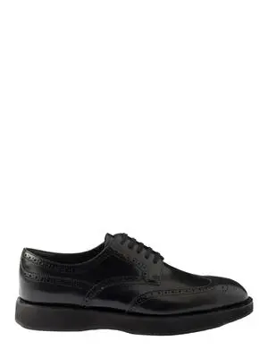 Prada Leather Derby Shoes - Black
