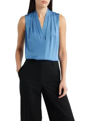 Kobi Halperin Mila Sleeveless Stretch Silk Top - Skyline