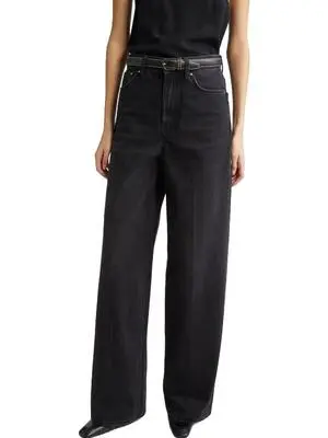 TOTÊME High-waist Wide-leg Jeans - Faded Black