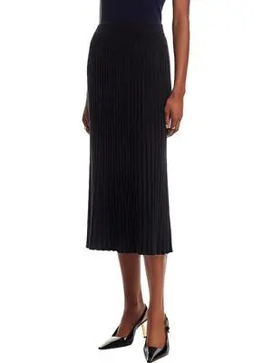 Bloomingdale'S Cashmere Ribbed Midi Skirt - Black