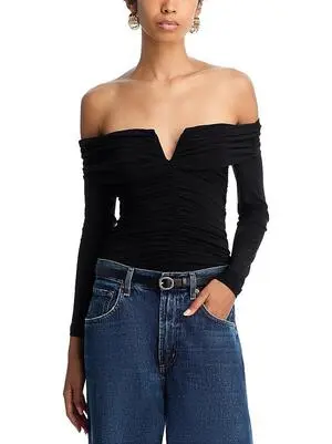 Aqua Matte Jersey Top - Black