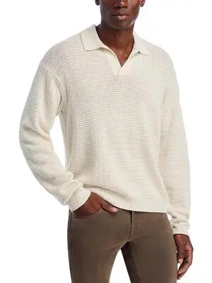 FRAME Textured Polo Sweater Warm White