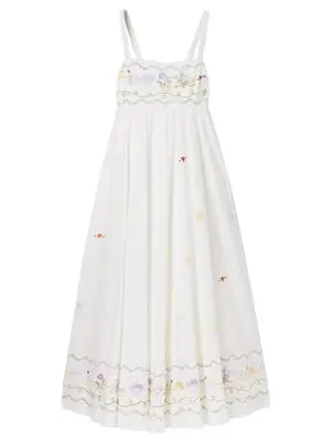 ALEMAIS Giulia Embroidered Maxi Dress - Cream