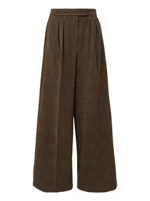 Max Mara Ponza Houndstooth Wide-leg Pants - Brown