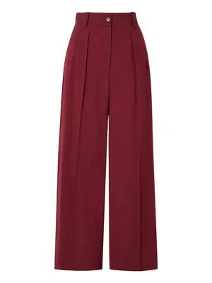 JOSEPH Forest Pleated Wide-leg Pants - Red