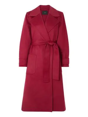 JOSEPH Arline Belted Wool And Cashmere-blend Coat - Red