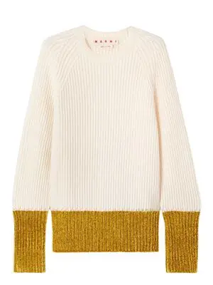 MARNI Two-Tone Ribbed Wool Sweater