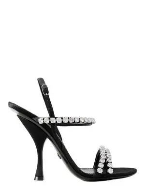 Dolce & Gabbana Crystal-embellished Satin Sandals - Black