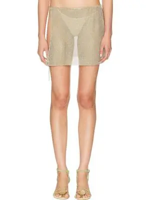 ZIAH Metallic Rib Wrap Skirt - Gold