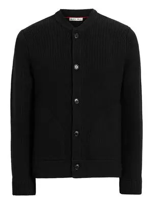 ALEX MILL Donny Ribbed Wool Cardigan - Black
