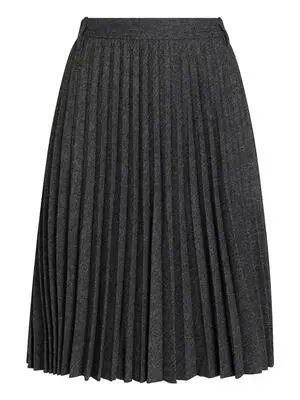 Vince Pleated Herringbone Flannel Skirt - Dark Gray
