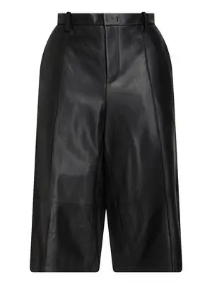 Vince Leather High-rise Shorts - Black
