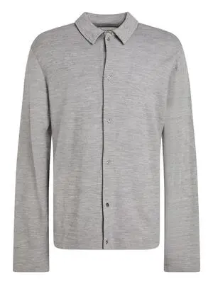 Officine Générale Brent Wool-blend Jersey Cardigan - Gray
