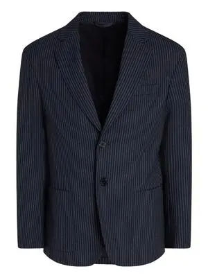 Officine Générale Michel Pinstriped Wool Blazer - Navy