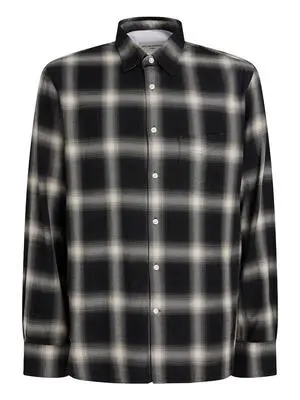 Officine Générale Benoit Checked Cottontwill Shirt - Black