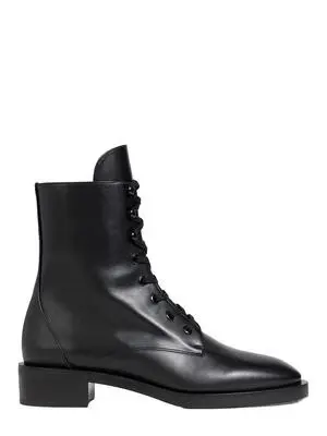 STUART WEITZMAN Sondra Leather Combat Boots - Black