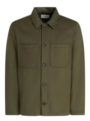 Officine Générale Harrison Wool And Cashmereblend Felt Overshirt - Army Green