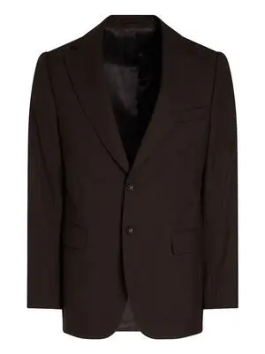 Officine Générale Giovanni Grain De Poudre Wool Suit Jacket - Dark Brown