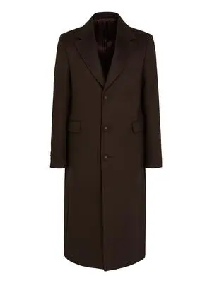 Officine Générale Ionas Brushed Wool And Cashmere-blend Felt Coat - Dark Brown