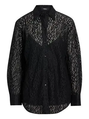 Theory Corded Lace Shirt - Black