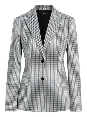 THEORY Checked Jacquard Blazer