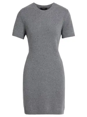 Theory Wool And Cashmere-Blend Mini Dress Anthracite