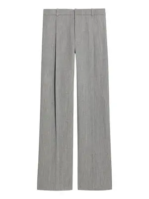 Vince Wool-blend Twill Wide-leg Pants - Gray